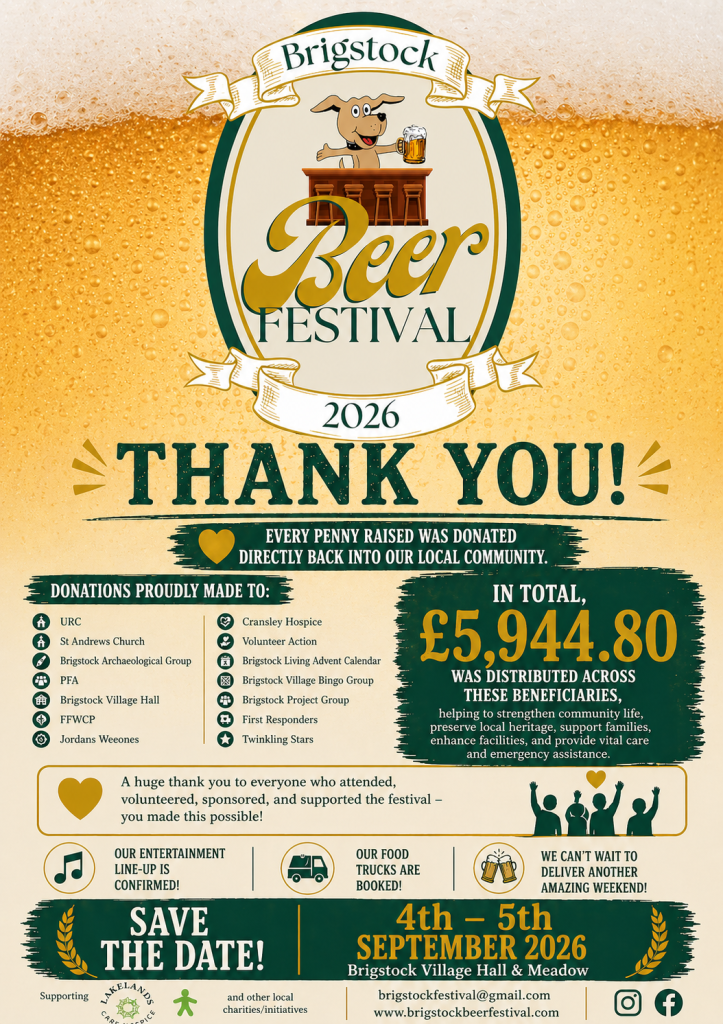 2025 Summary | Brigstock Beer Festival Charity Donations & Event Highlights